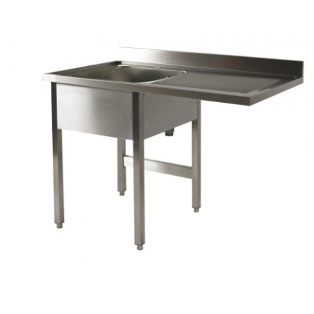 Plonge inox soudée emplacement lave-vaisselle 1 bac 1 égouttoir sans étagère